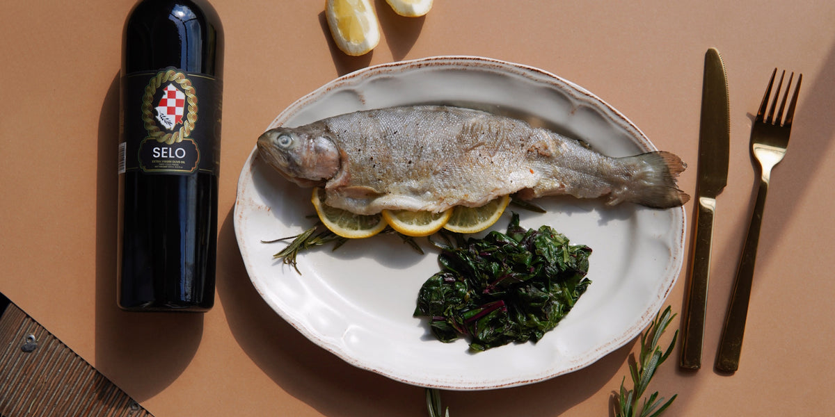 Grilled Brancin with Swiss Chard | Selo Olive Oil Recipes | Selo Olive Oil